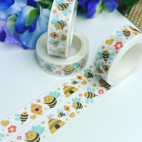 Office | Bees Making Honey Bee Hives And Buckets Of Honey Spring Washi ...